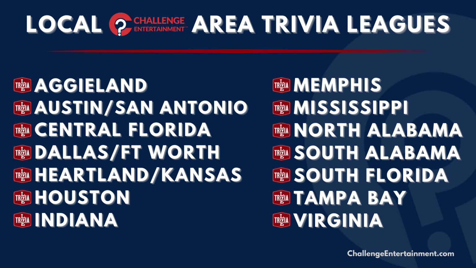National Trivia League - Challenge Entertainment